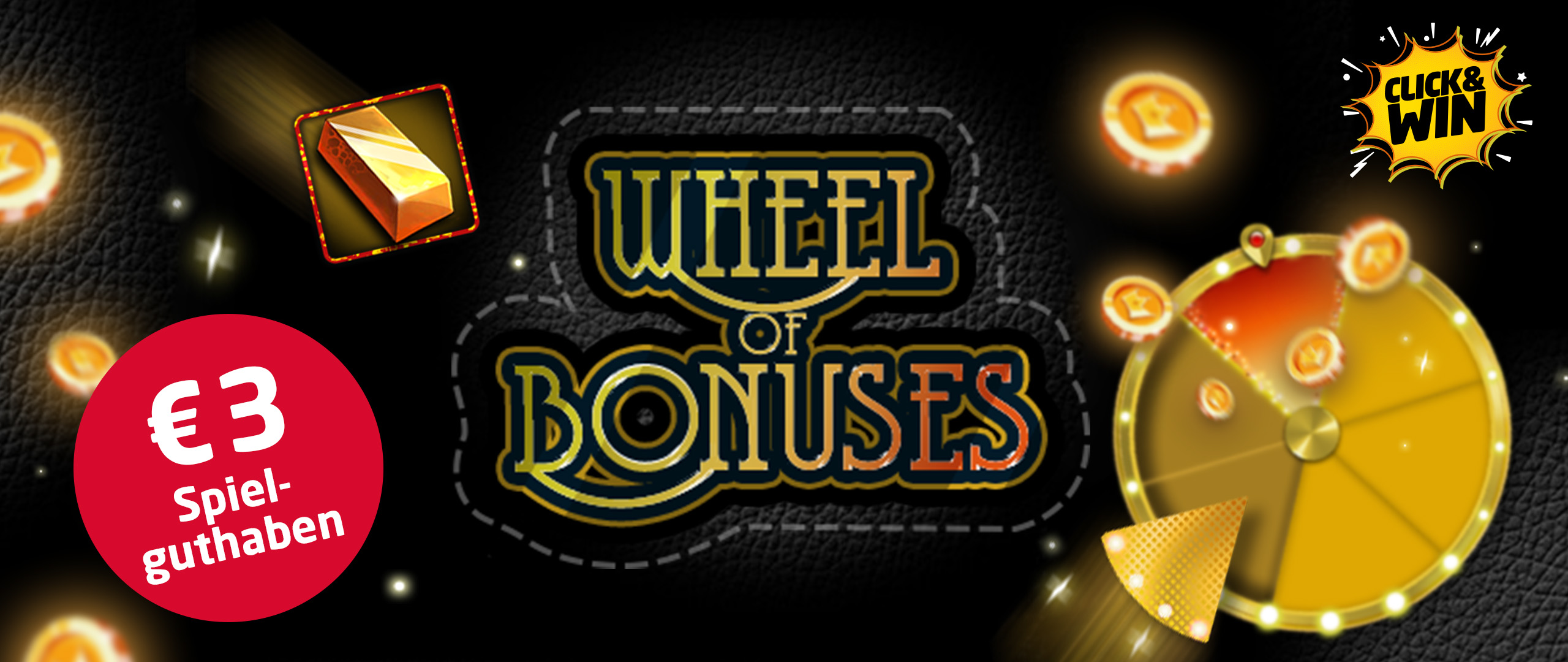 € 3 Spielguthaben für Wheel of Bonuses auf win2day
